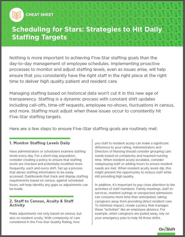 Scheduling for Stars Cheat Sheet